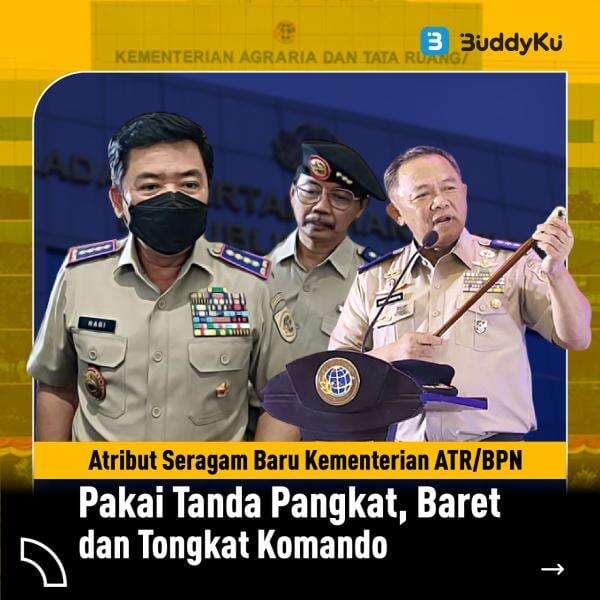 Atribut Seragam Baru Kementerian ATR/BPN: Pakai Tanda Pangkat, Baret ...