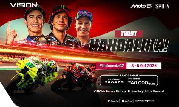 Jadwal dan Link Live Streaming MotoGP Mandalika 2025 di Vision+, Klik di Sini! | News+ on RCTI+